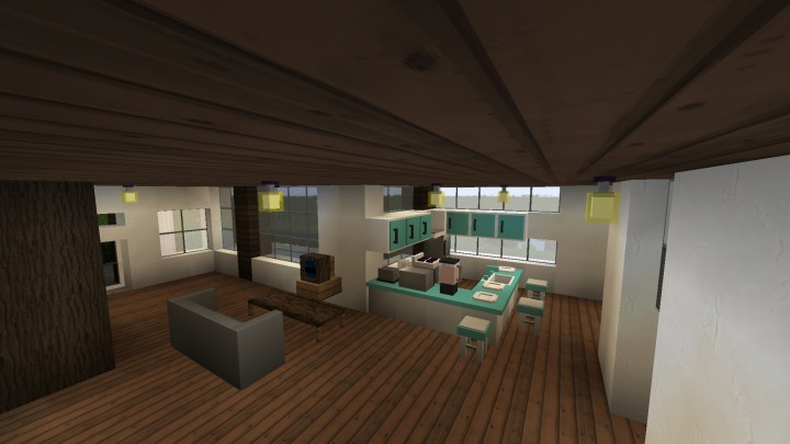 modded modern house Minecraft Map