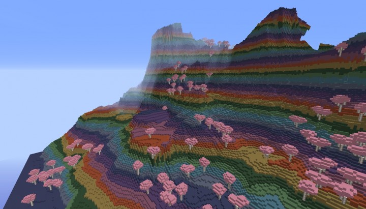 Mesa Desert Rainbow Colours! RAINBOW LAND! W/Download Minecraft Map
