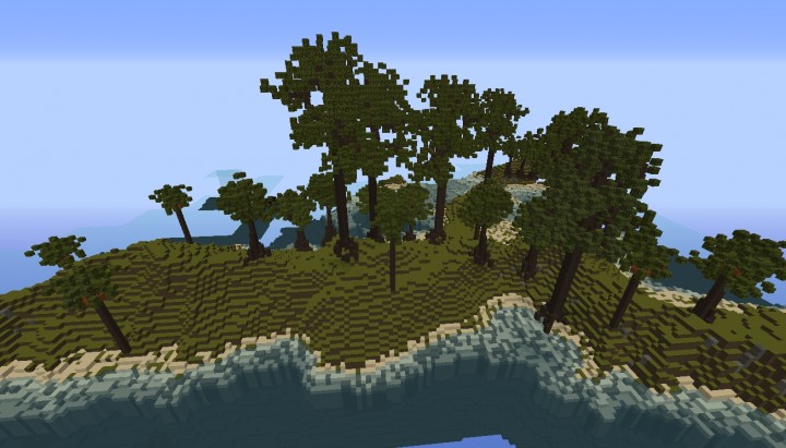 Tropical Islands with custom realistic trees, 2,000 by 2,000 Minecraft Map