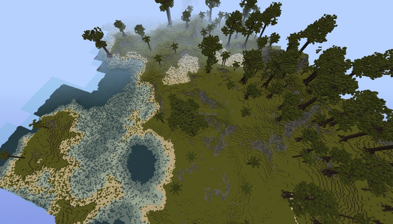 Tropical Islands with custom realistic trees, 2,000 by 2,000 Minecraft Map