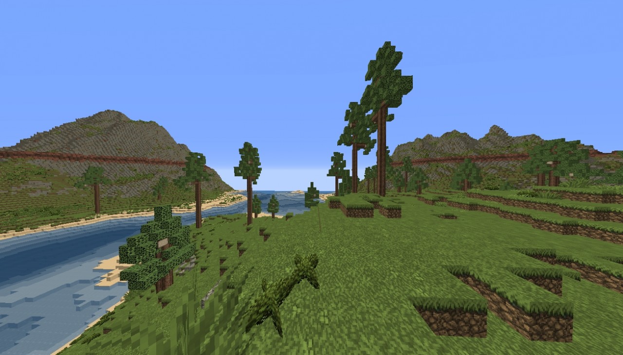 Lake Chunk Display, Realistic Mountains Minecraft Map