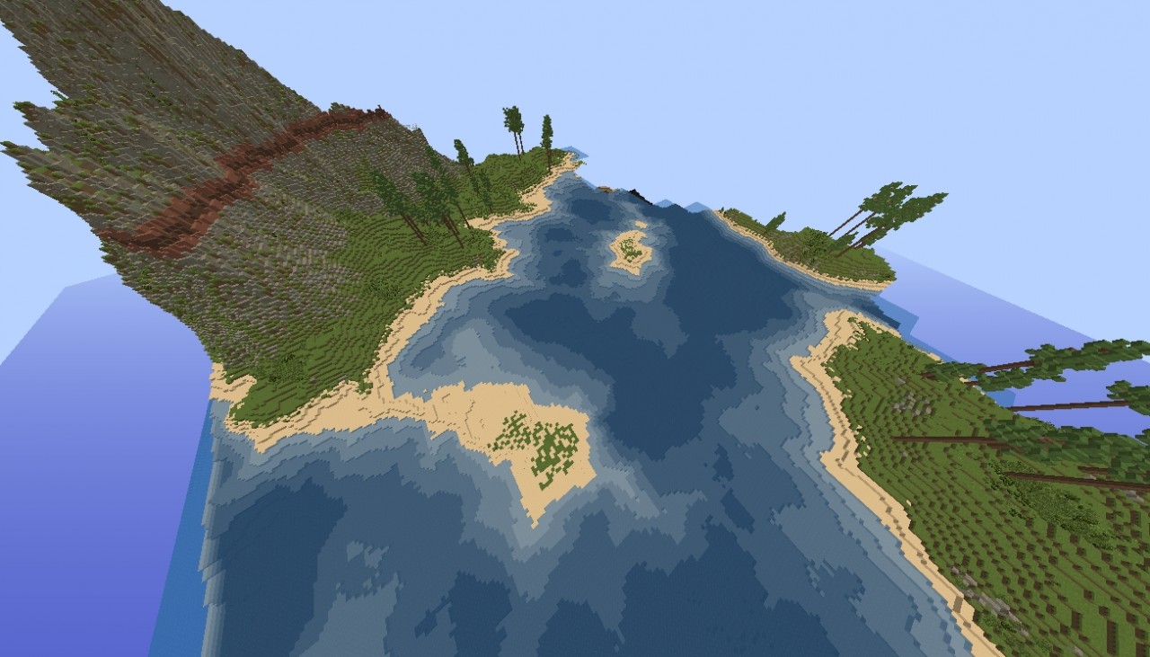 Lake Chunk Display, Realistic Mountains Minecraft Map