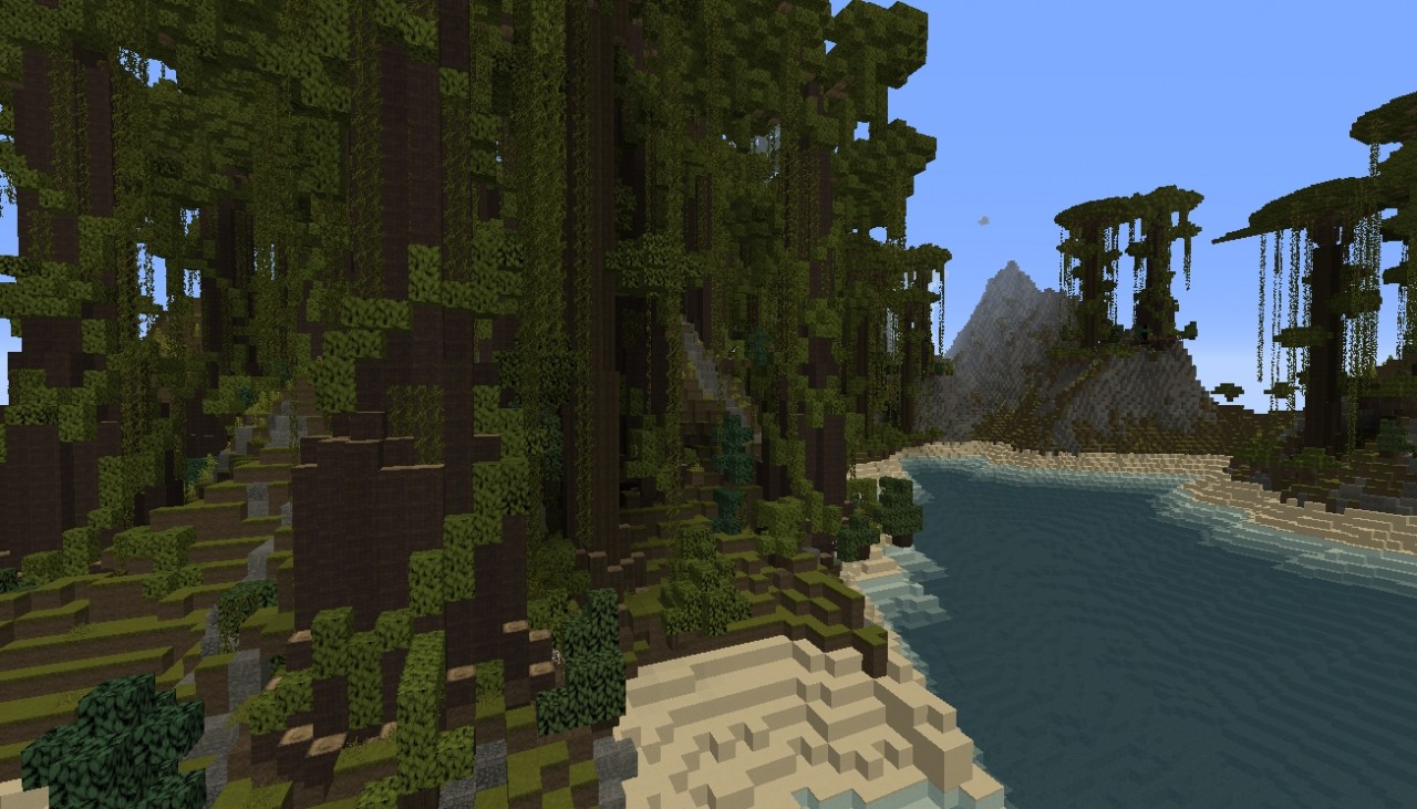 Massive Jungle Island, Custom Jungle Trees With Download. Minecraft Map