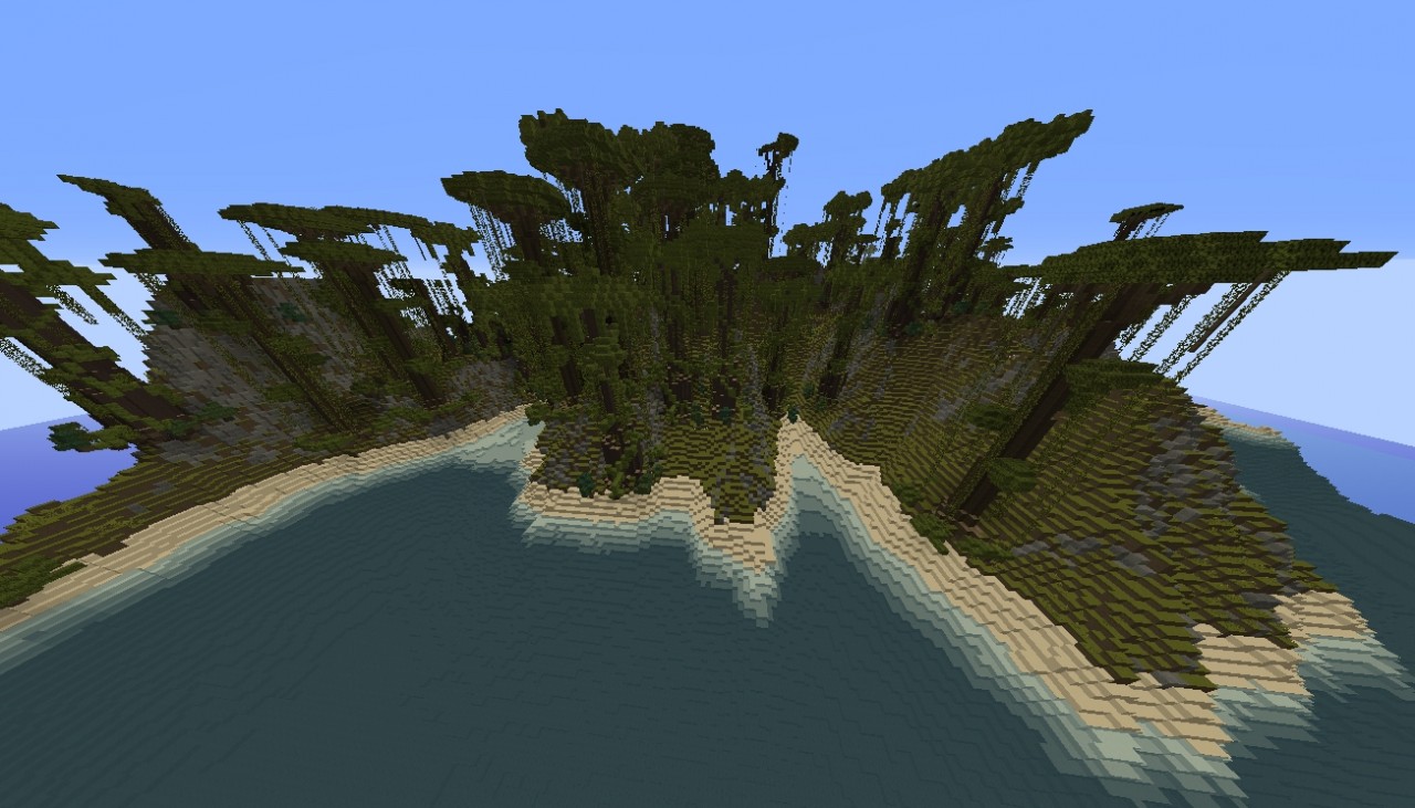Massive Jungle Island, Custom Jungle Trees With Download. Minecraft Map
