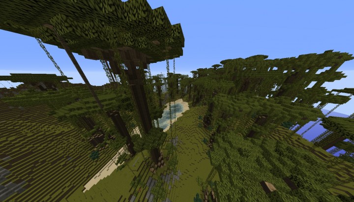 Massive Jungle Island, Custom Jungle Trees With Download. Minecraft Map