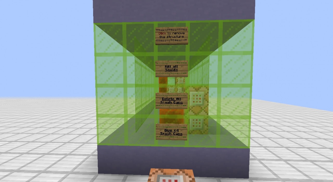 Trash Cans with only one Command Minecraft Map