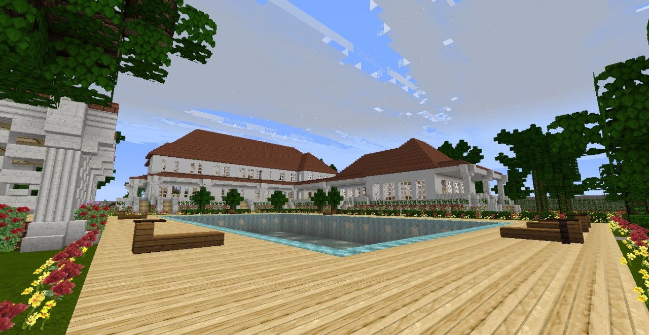 Modern Southern Mansion with big Garden Minecraft Map