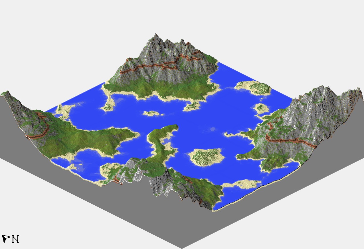 Lake Chunk Display, Realistic Mountains Minecraft Map