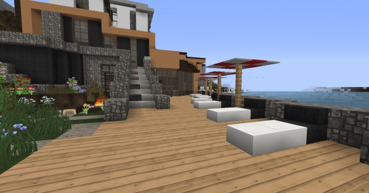 Modern lake house Minecraft Map
