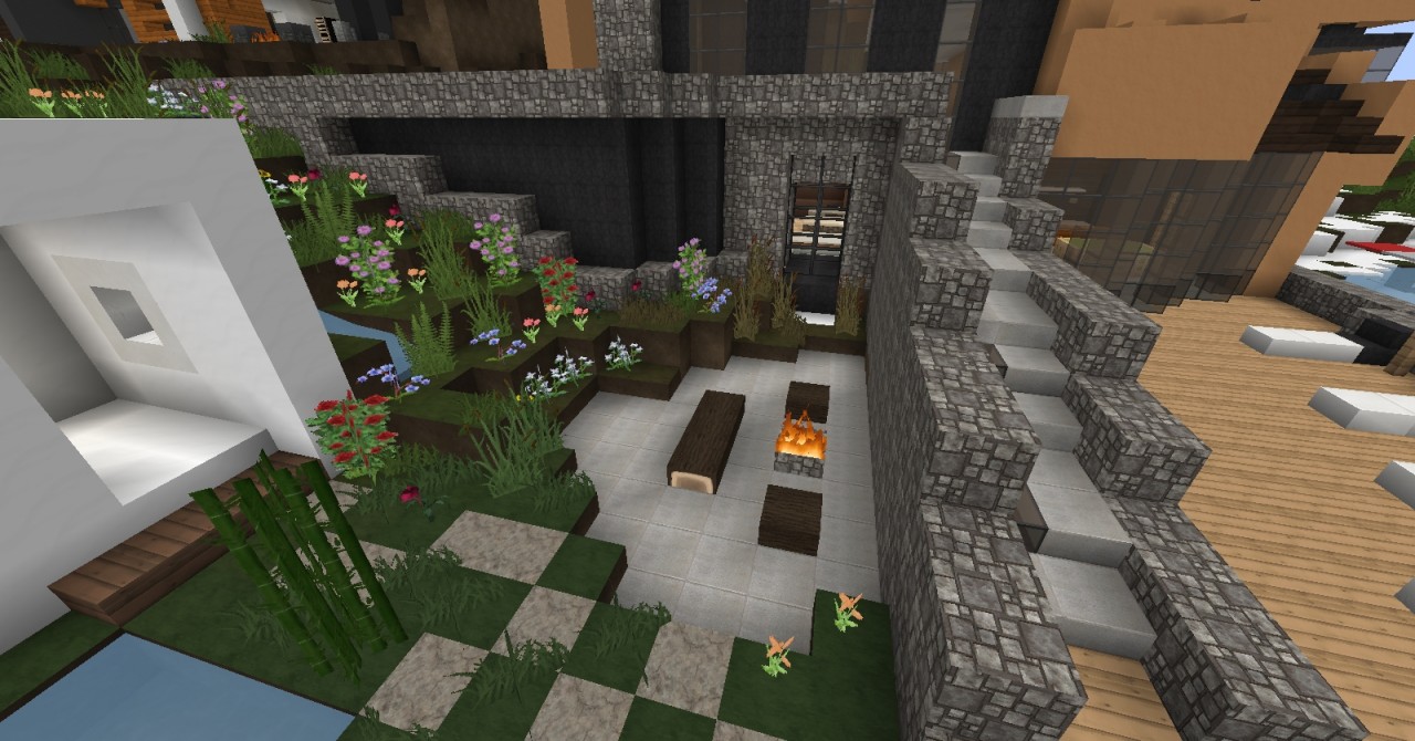 Modern lake house Minecraft Map