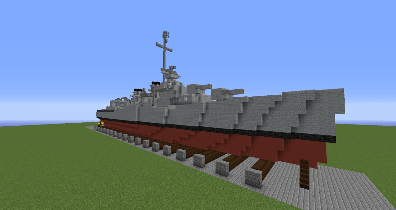 Fletcher-class Destroyer (Square Bridge Version) 1:1 Minecraft Map