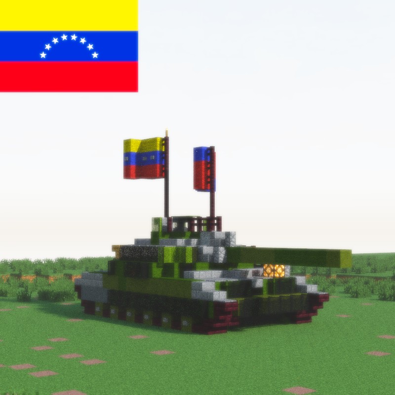 T-72 Main Battle Tank of the Venezuelan Army. Minecraft Map