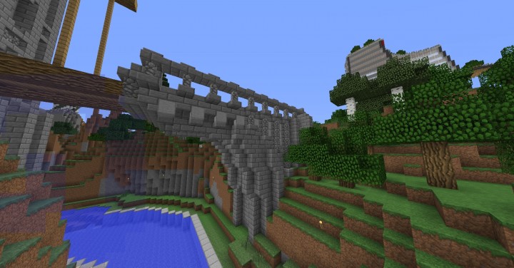 Medieval gate with a drawbridge Minecraft Map
