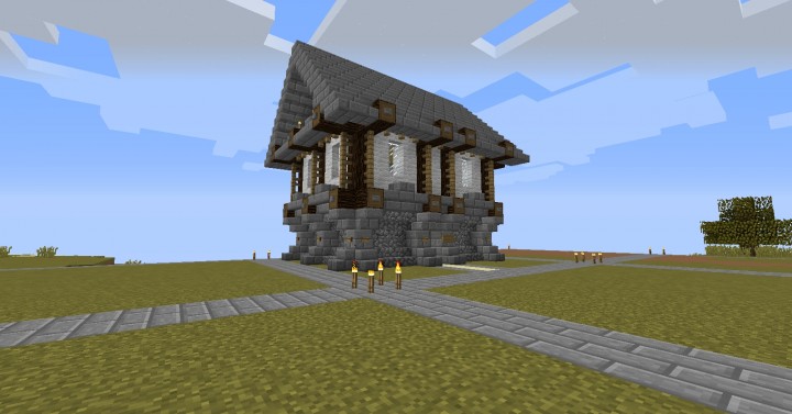 House I built on a 16x16 plot Minecraft Map