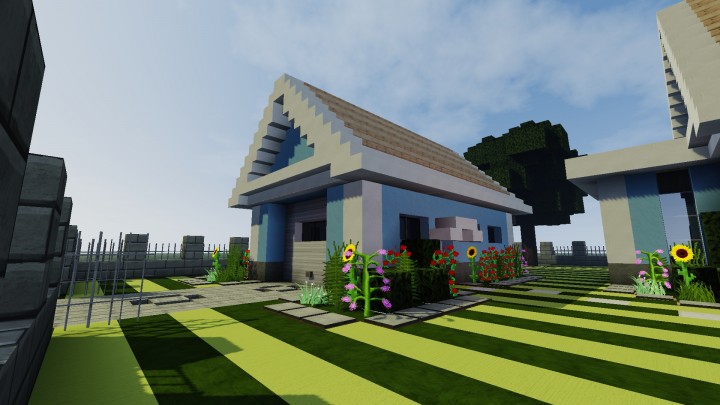 ~Light Blue Suburban House~ Minecraft Map