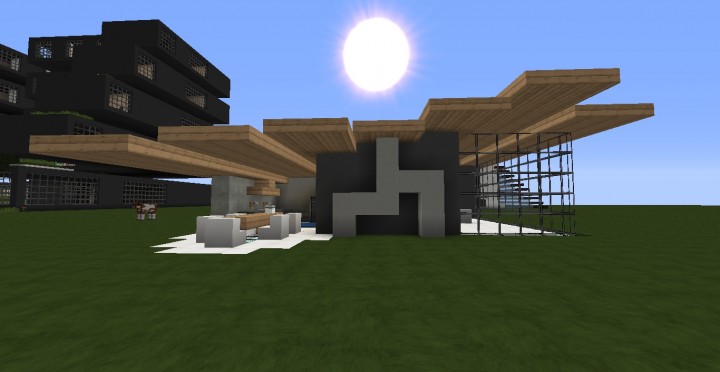 Small Open Modern House Minecraft Map