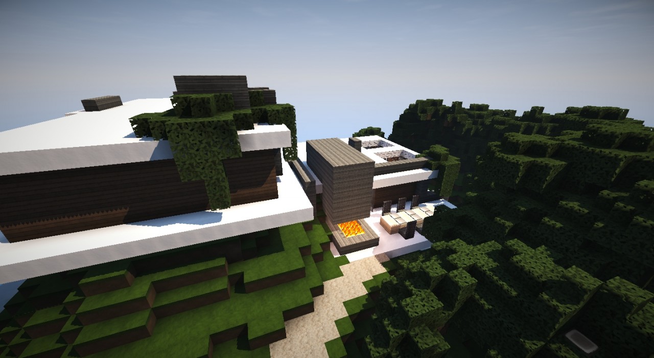 Modern Cliff House Minecraft Map