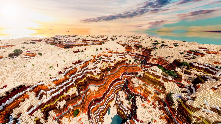 [VI] Nevada Canyons - Custom Terrain (Canyon, River, Trees) Minecraft Map