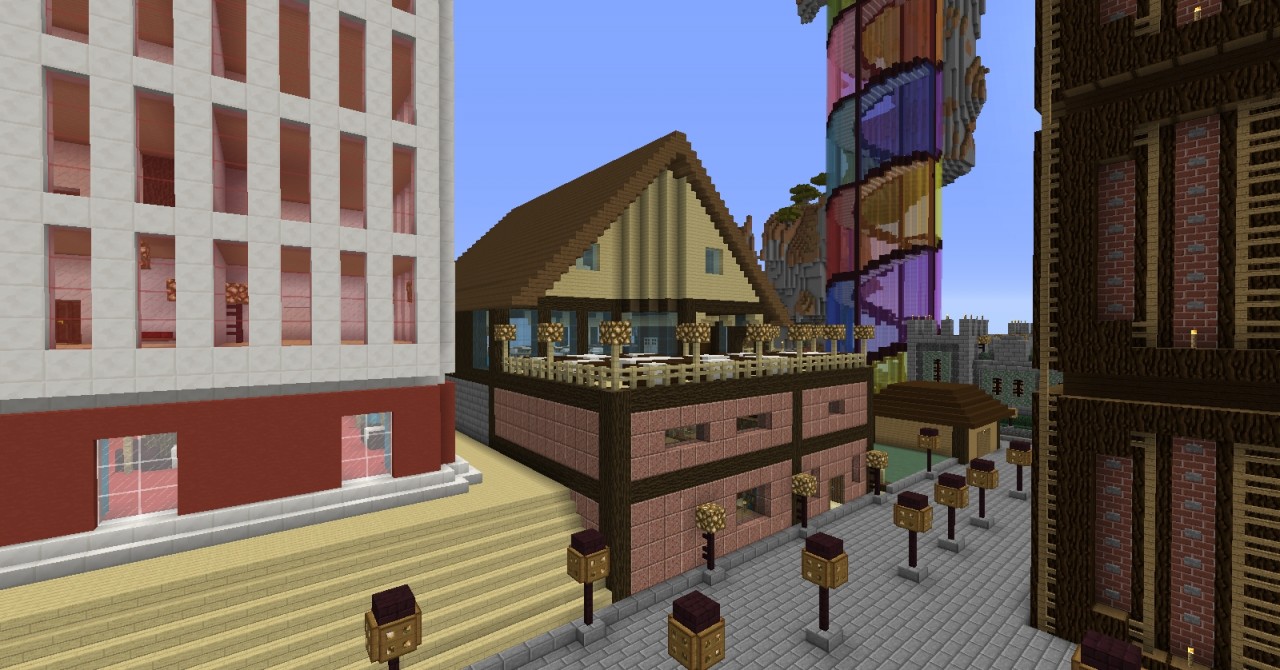The Grand Hotel & Restaurant - 6 Story Survival Mode Hotel Minecraft Map