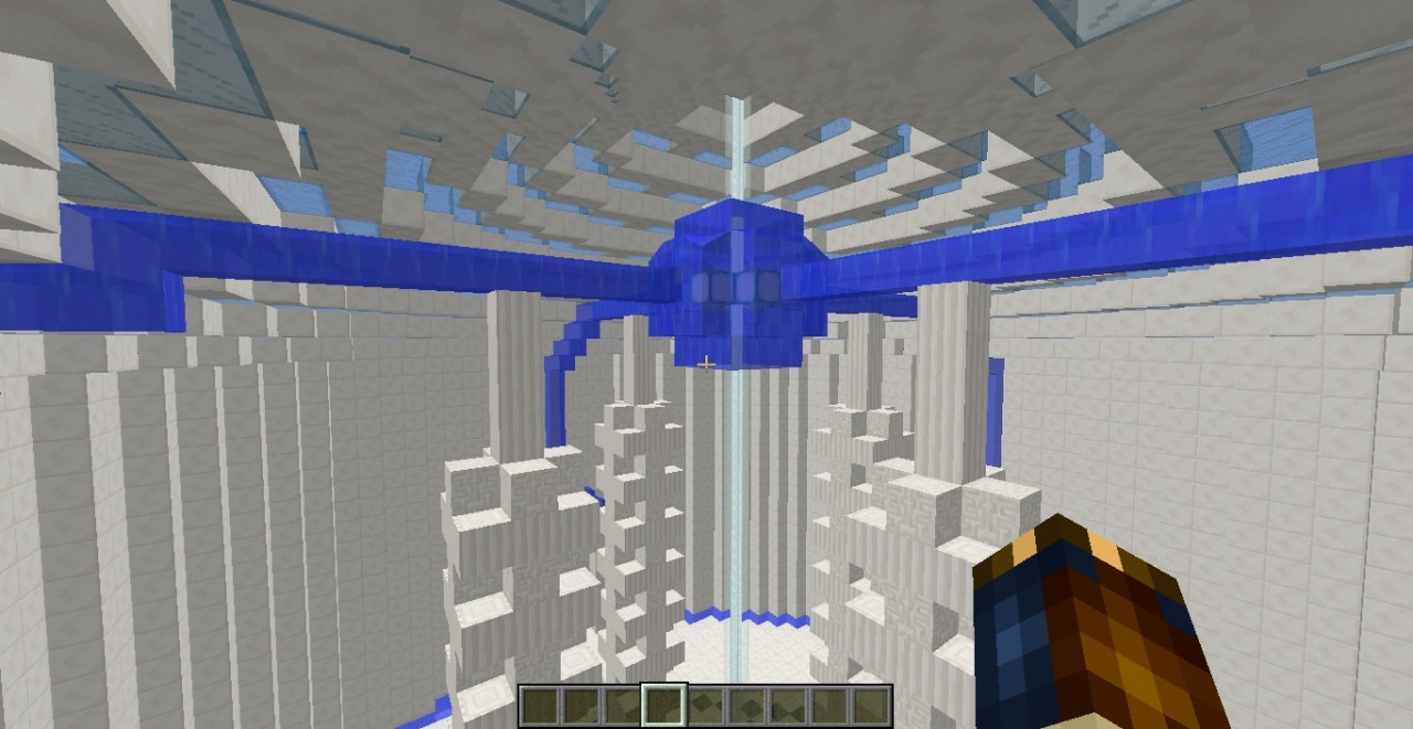 Medium Quartz spawn with floating water Minecraft Map