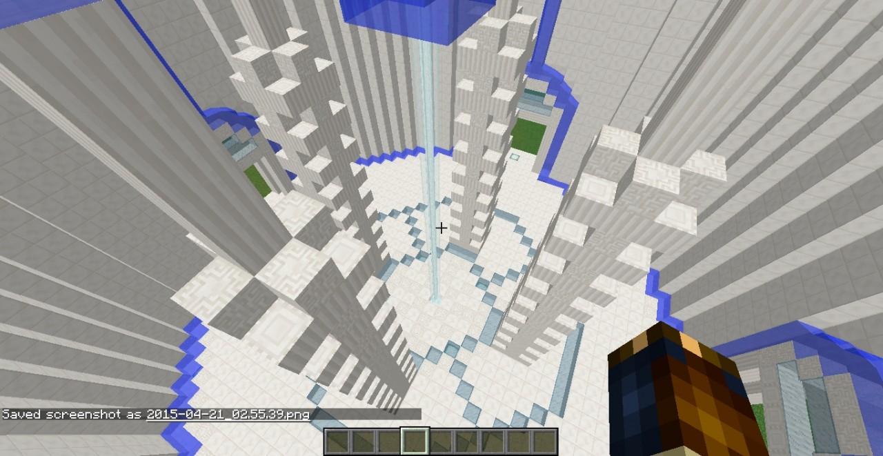 Medium Quartz spawn with floating water Minecraft Map