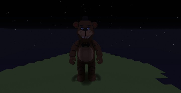Freddy Fazbear Statue. Voxel Art Minecraft Map