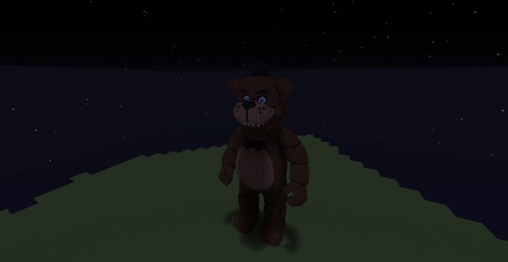 Freddy Fazbear Statue. Voxel Art Minecraft Map