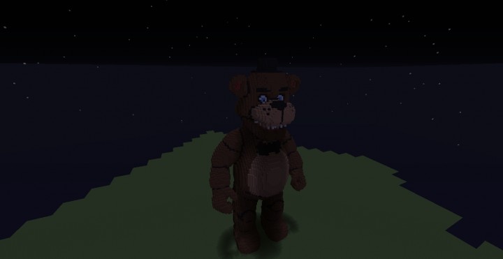 Freddy Fazbear Statue. Voxel Art Minecraft Map