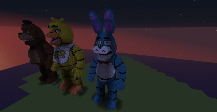Toy Bonnie FNAF Voxel Art Statue Minecraft Map
