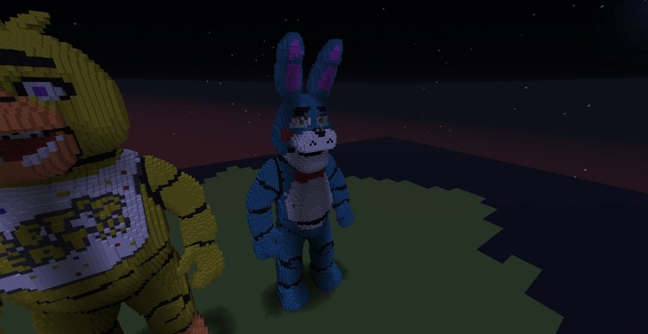 Toy Bonnie FNAF Voxel Art Statue Minecraft Map