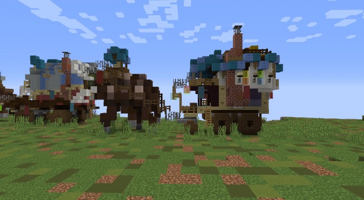 Slightly oversized gypsy wagons Minecraft Map