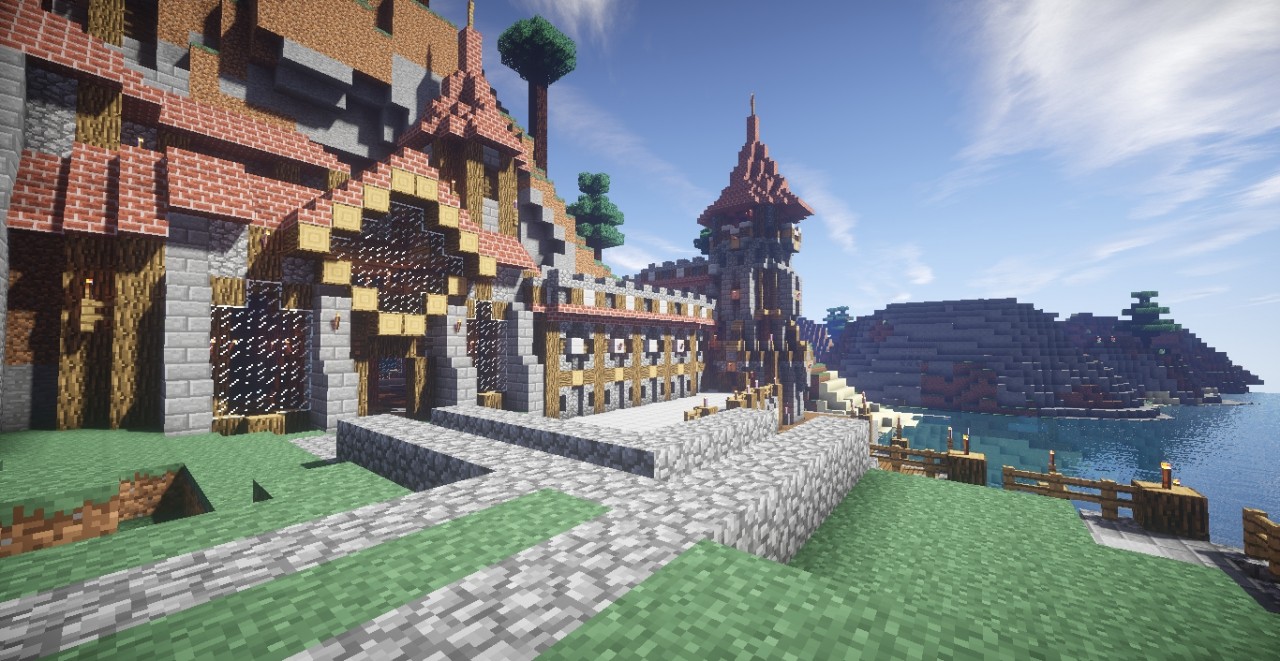 MEDIEVAL CASTLE AND TOWN !!! Minecraft Map