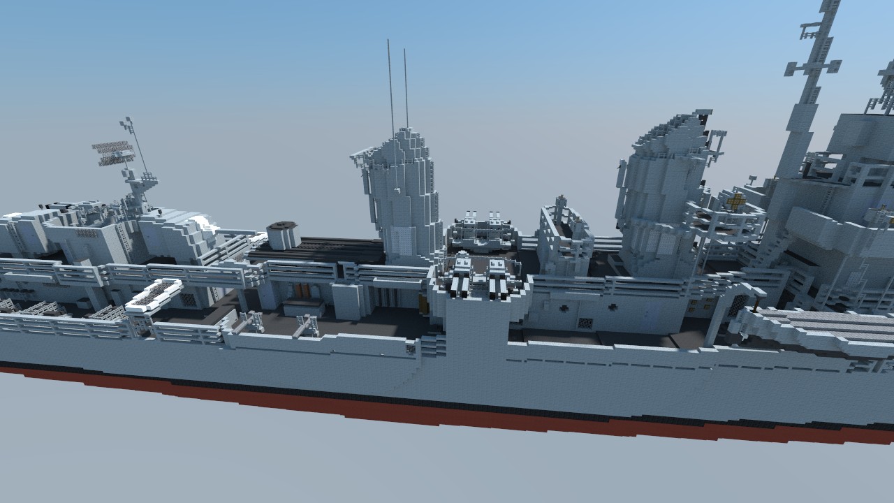 USS Kidd DD-661 (Fletcher-class Destroyer) 4:1 Minecraft Map