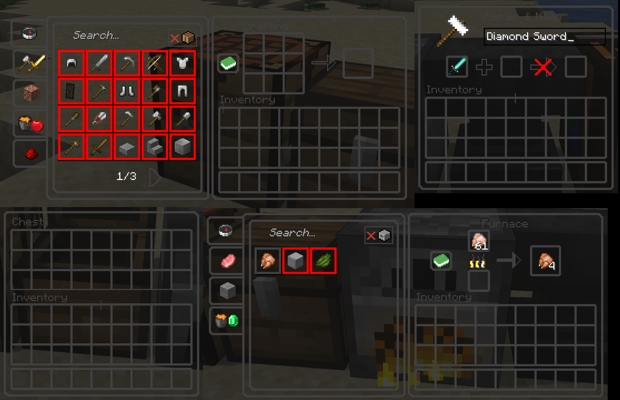 Mimimal transparent GUI Minecraft Texture Pack