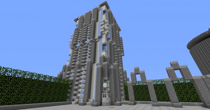 modern spawn white ice and quartz Minecraft Map