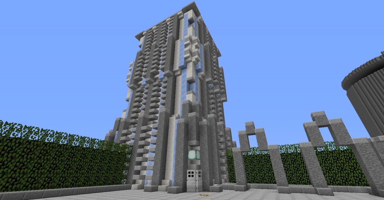 modern spawn white ice and quartz Minecraft Map