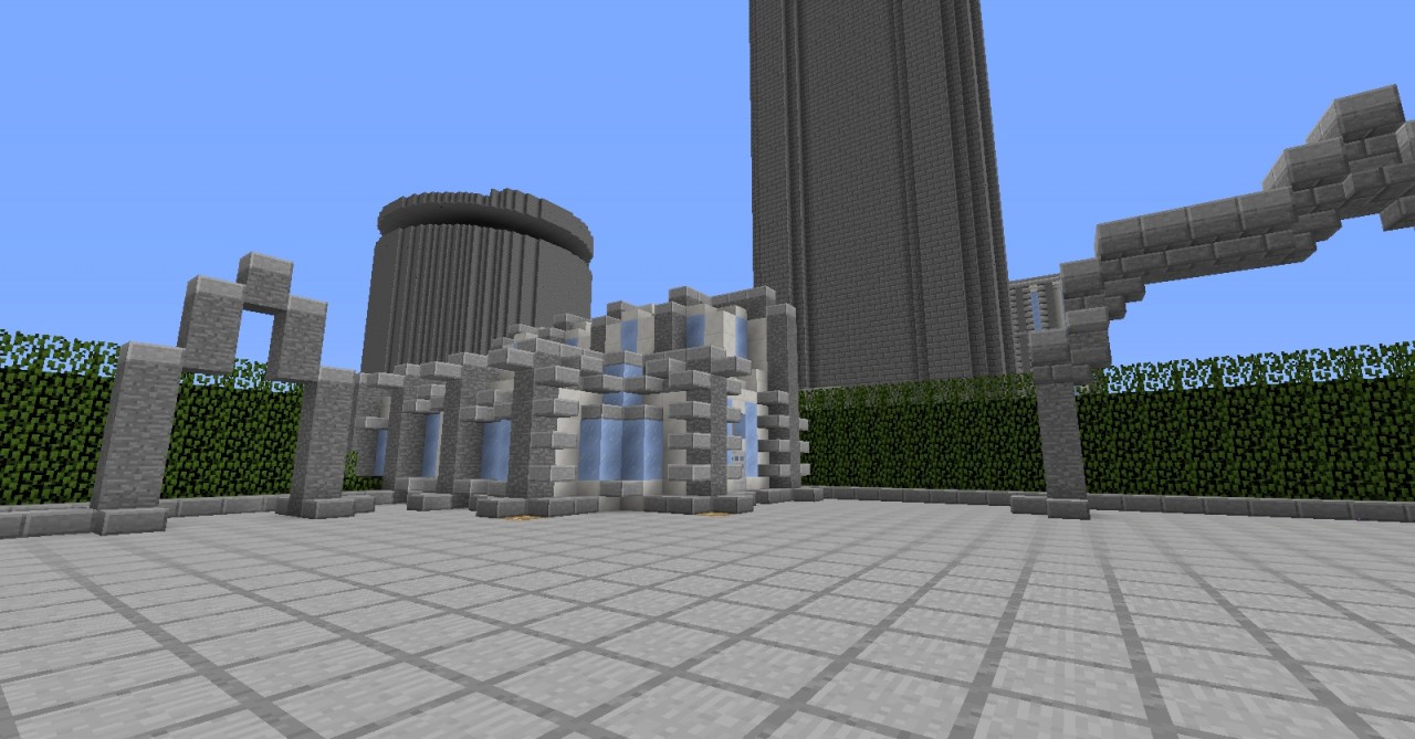 modern spawn white ice and quartz Minecraft Map