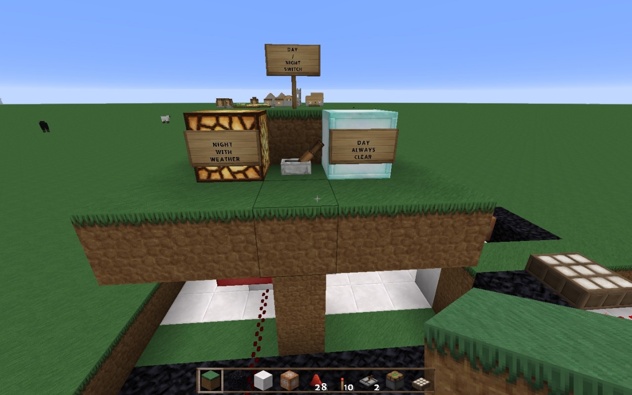 Weather Clear and Time Clock Switch Minecraft Map