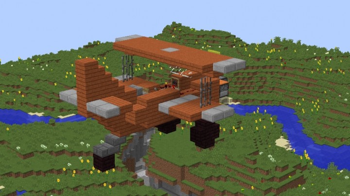 Redwood Robin Biplane Fighter Minecraft Map