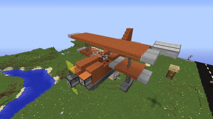 Redwood Robin Biplane Fighter Minecraft Map