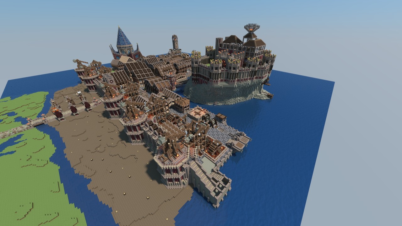 The city on the peninsula [Aliquam] Minecraft Map