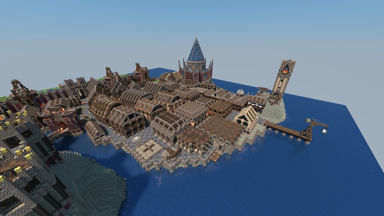 The city on the peninsula [Aliquam] Minecraft Map