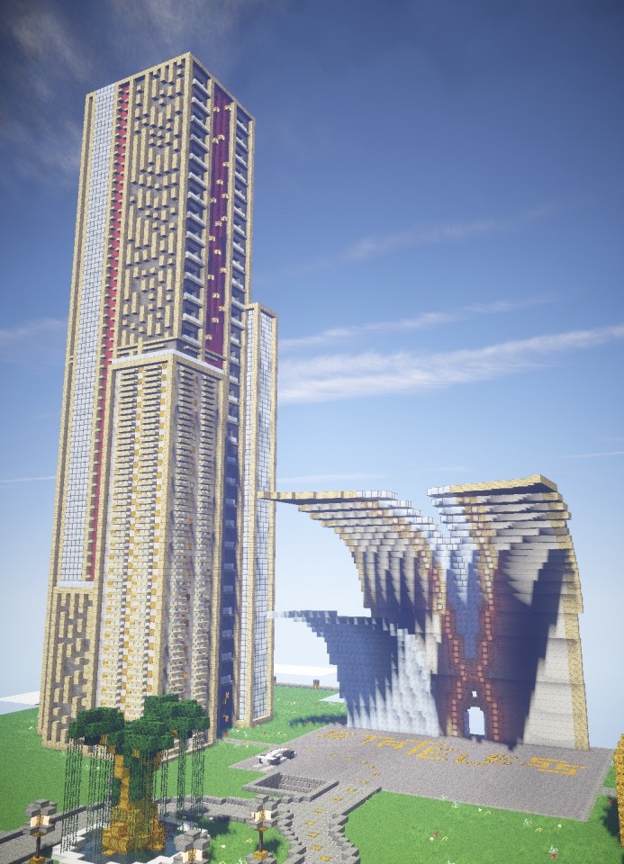 enormous high-rise with loft and pool Minecraft Map