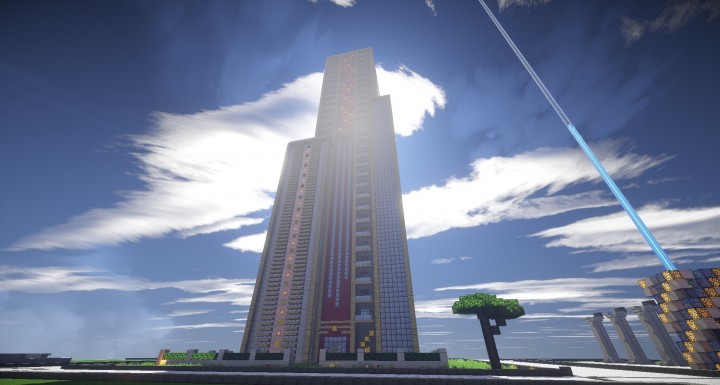 enormous high-rise with loft and pool Minecraft Map