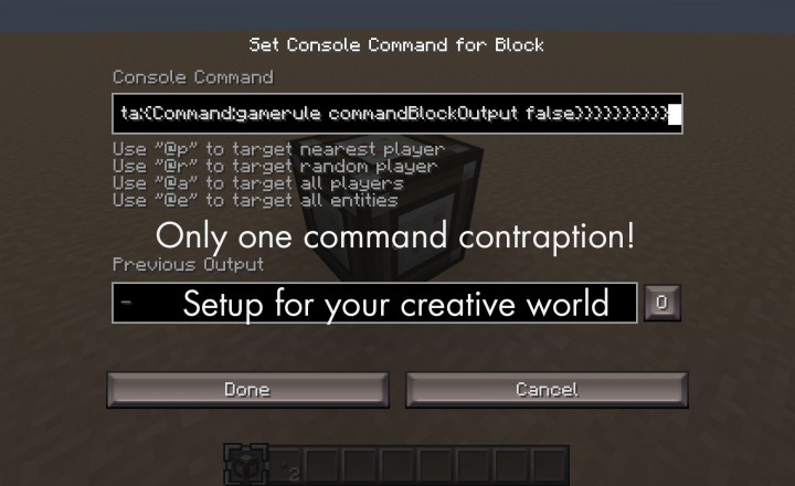 Only One Command - Setup for your creative world Minecraft Project