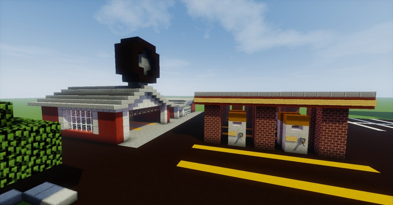 Gas Station + Tire Service Center Minecraft Map