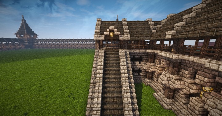 Decorated Fort Wall Schematic Minecraft Map