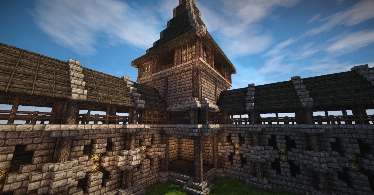 Decorated Fort Wall Schematic Minecraft Map