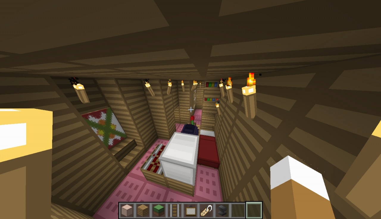 a weird shaped house with a more normal shaped garden Minecraft Map