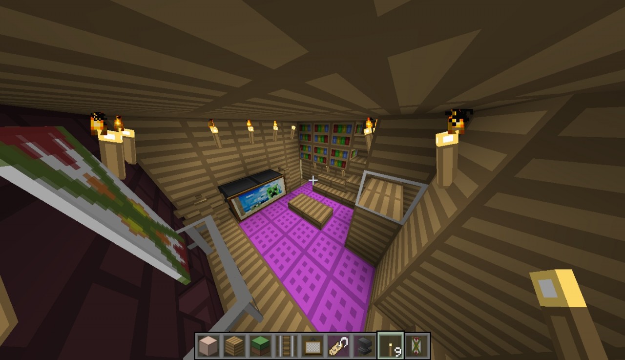 a weird shaped house with a more normal shaped garden Minecraft Map